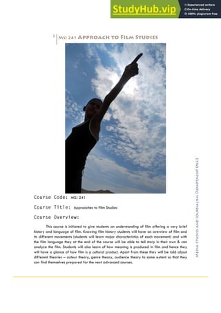 Approaches To Film Study Course Curriculum | PDF