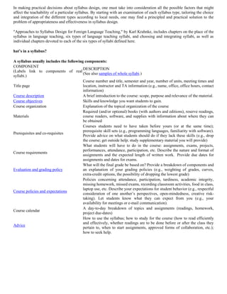 Approaches to foreign language syllabus design | DOCX