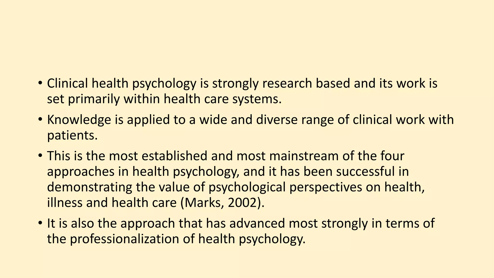 Approaches to Health Psychology | PPTX
