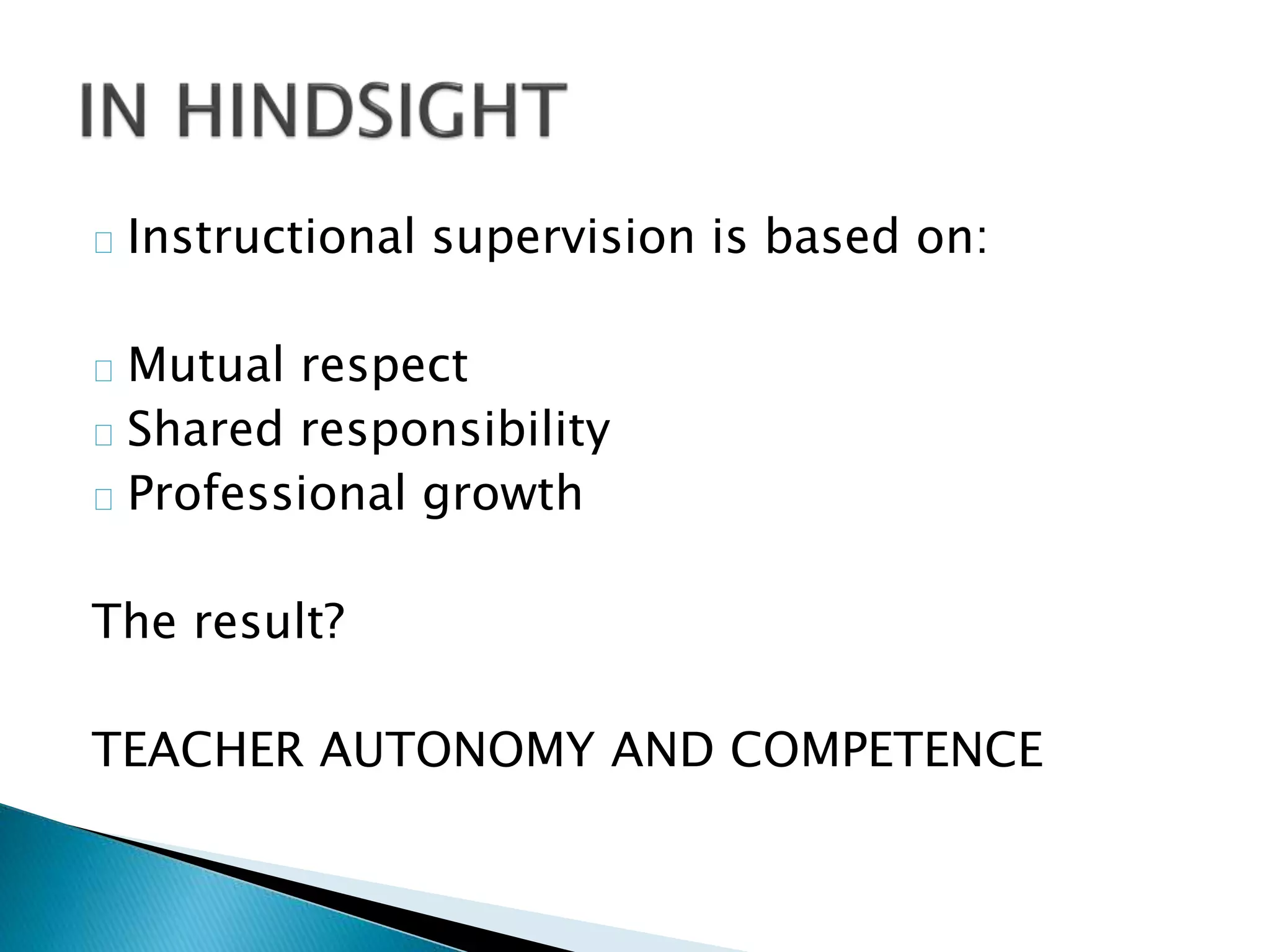 Approaches to instructional supervision | PPTX