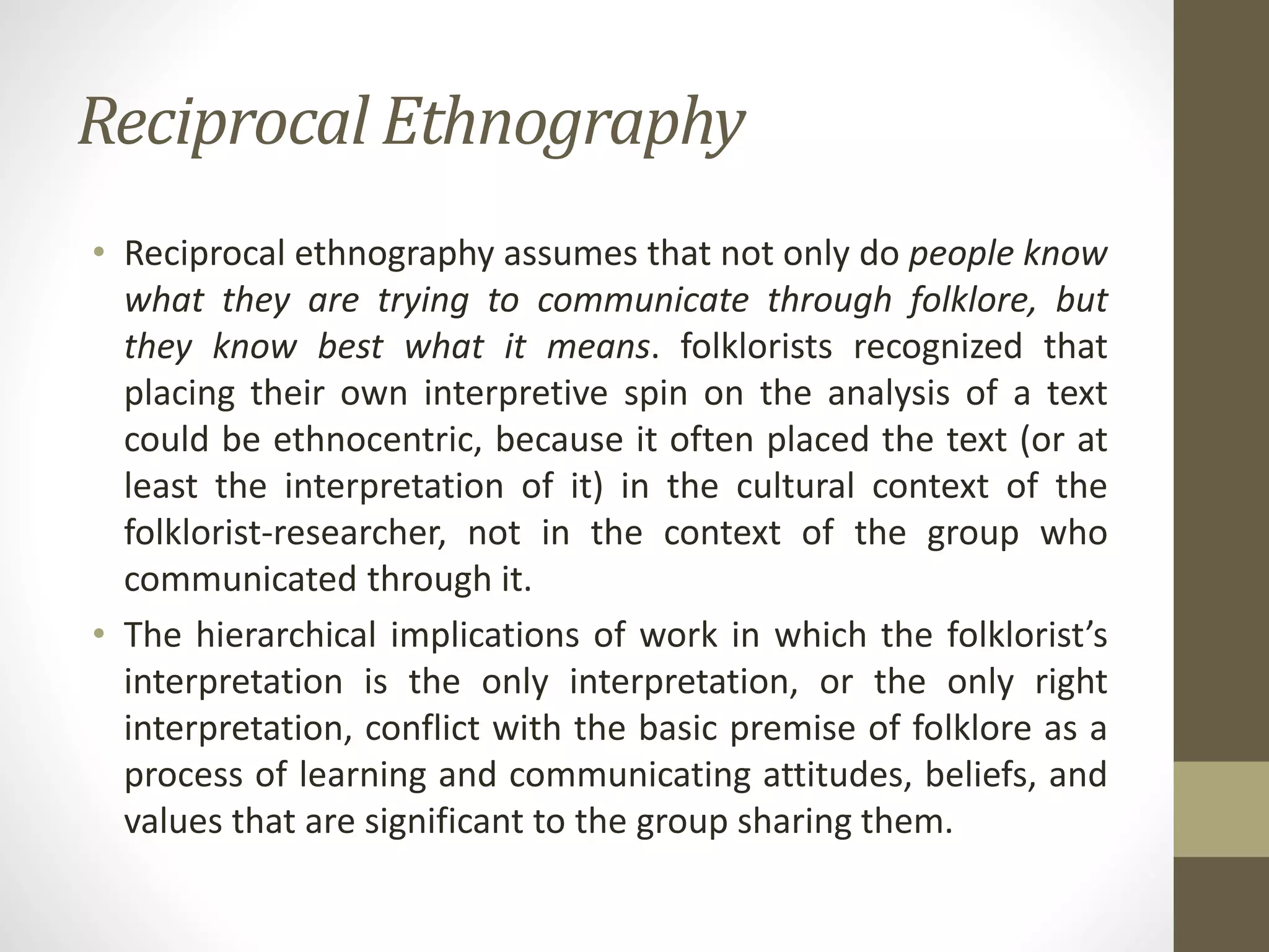 Approaches to interpreting folklore | PPTX