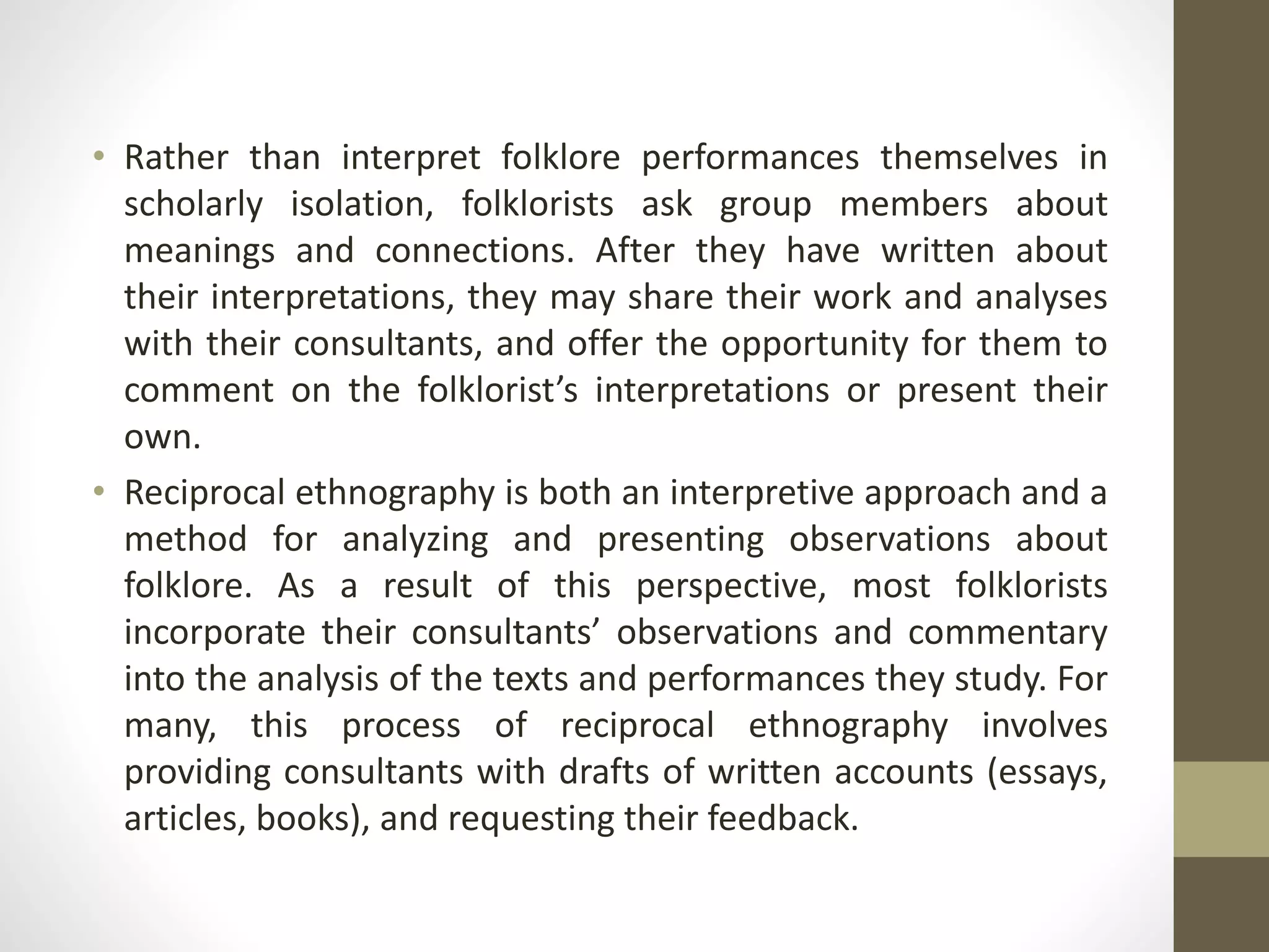 Approaches to interpreting folklore | PPTX