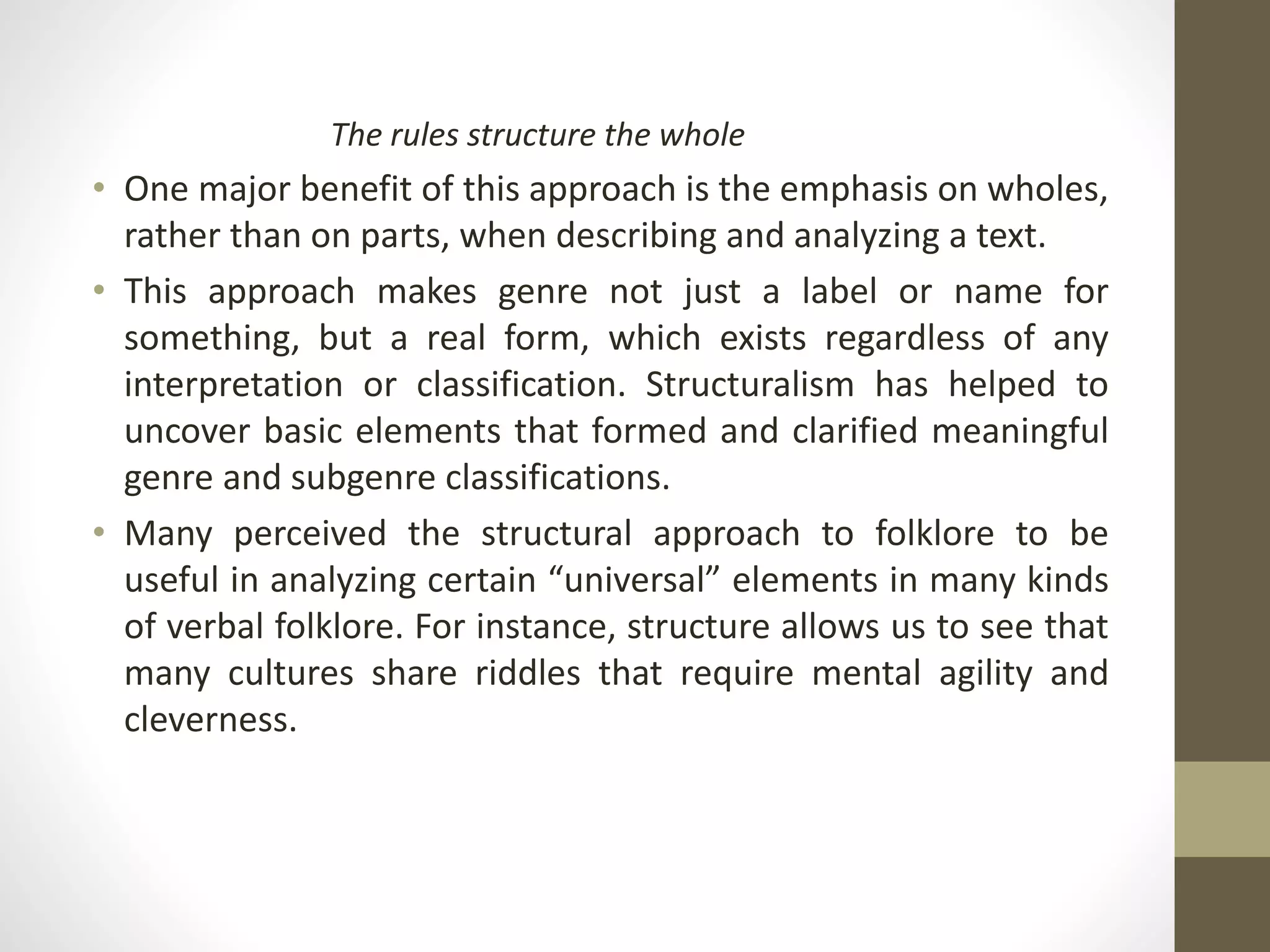 Approaches to interpreting folklore | PPTX