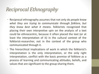 Approaches to interpreting folklore | PPTX