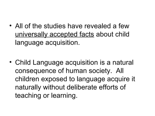 Approaches To Language Acquisition | PPT