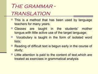 Approaches to language teaching | PPT