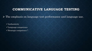 Approaches to language testing meeting # 04 | PPT