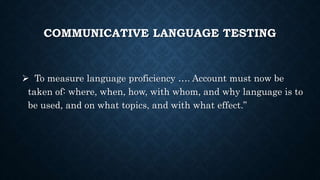 Approaches to language testing meeting # 04 | PPT