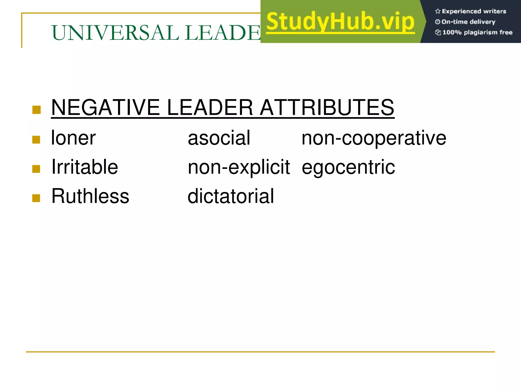 APPROACHES TO LEADERSHIP | PDF