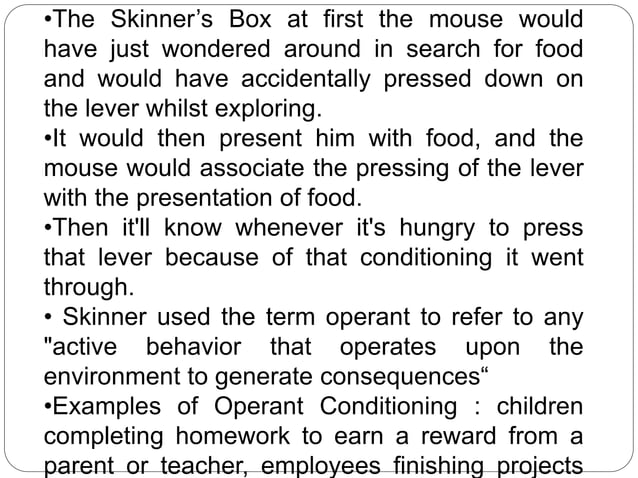 Approaches to learning-Pavlov & Skinner | PPT