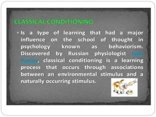 Approaches to learning-Pavlov & Skinner | PPT