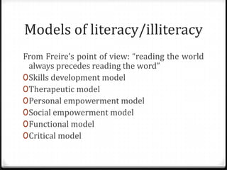 Approaches to literacy | PPTX