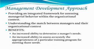 Approaches to management development | PPTX