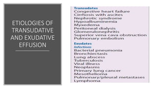 Approaches to pleural effusion | PPTX