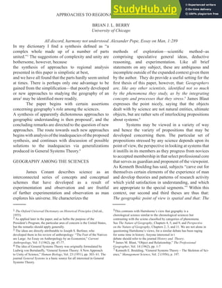 Approaches To Regional Analysis A Synthesis | PDF