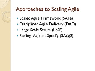 Approaches to scaling agile | PDF