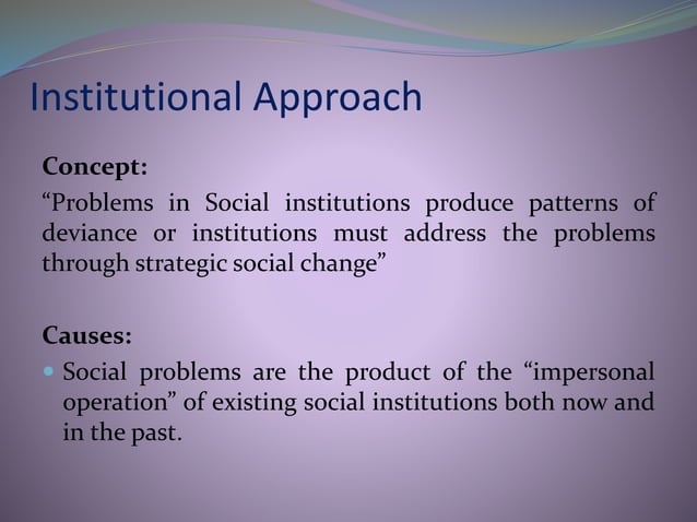 Approaches to social problems | PPTX