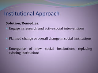 Approaches to social problems | PPTX