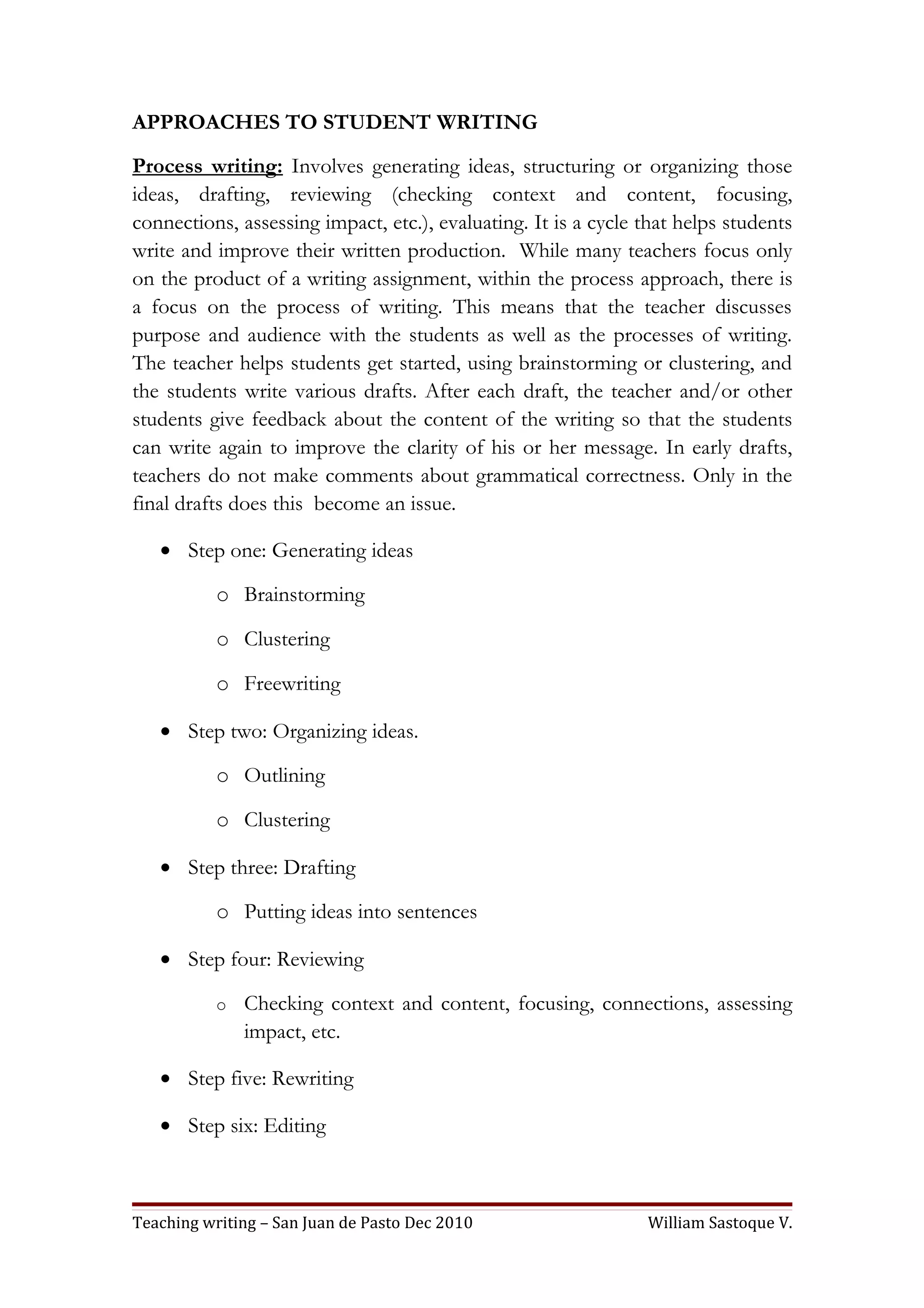 Approaches to student writing 2 | DOC