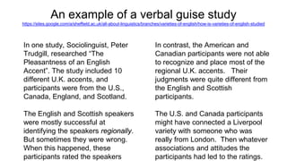 Approaches to studying language attitudes beyond labov | PPT