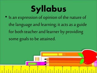Approaches to Syllabus Design | PPTX