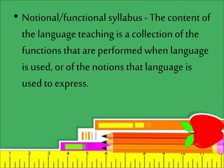 Approaches to Syllabus Design | PPT