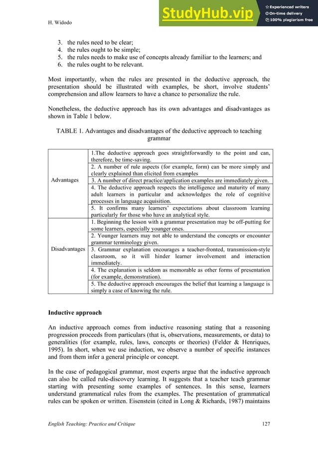 Approaches To Teaching Grammar | PDF