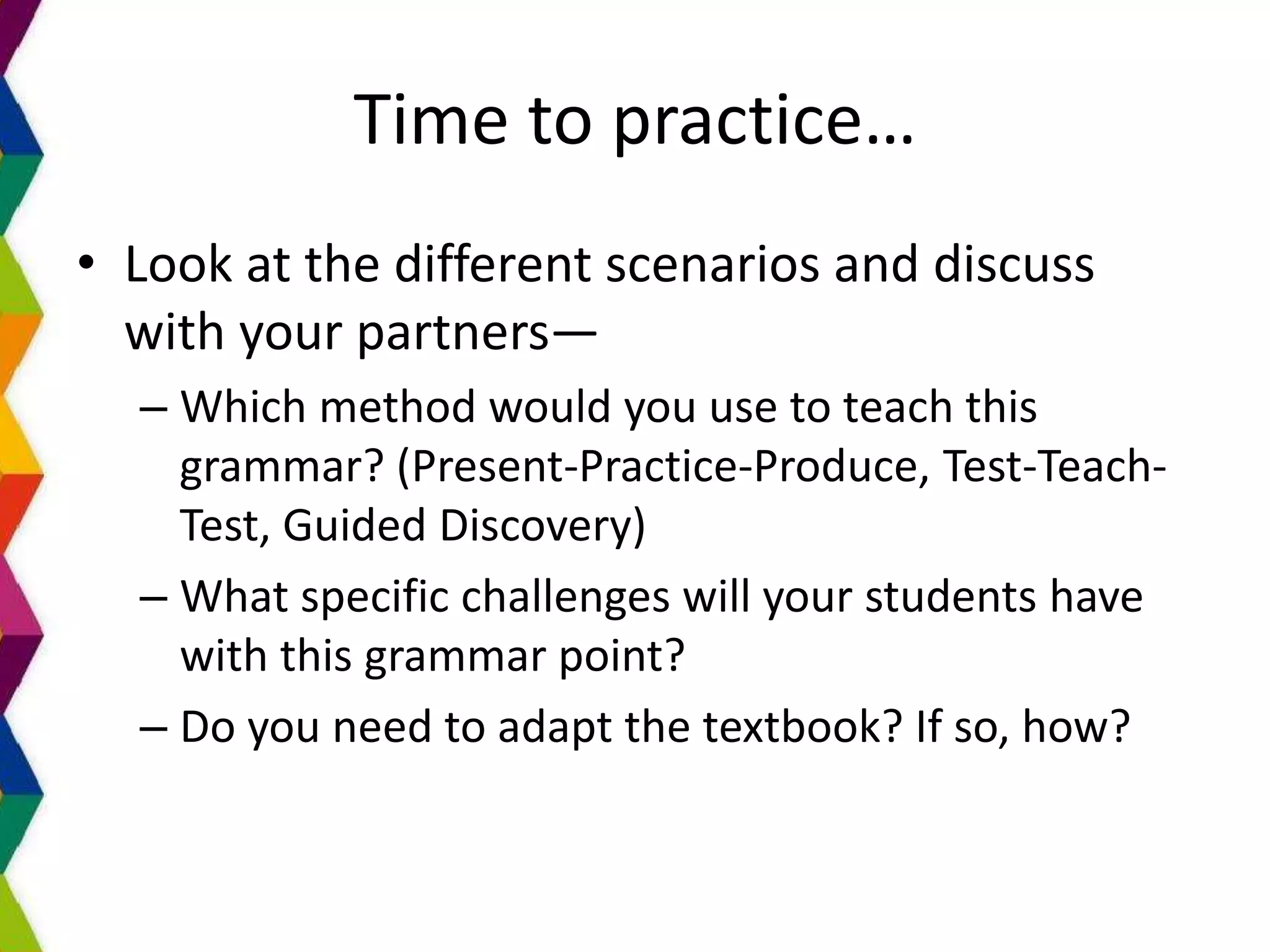 Approaches to teaching grammar version 2 | PPTX