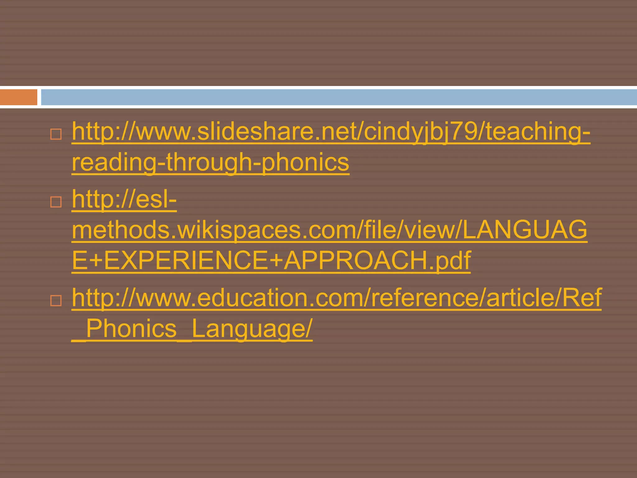 Approaches to teach reading | PPTX