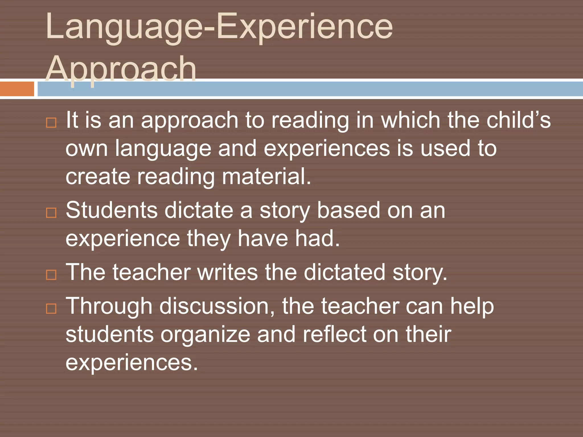 Approaches to teach reading | PPTX