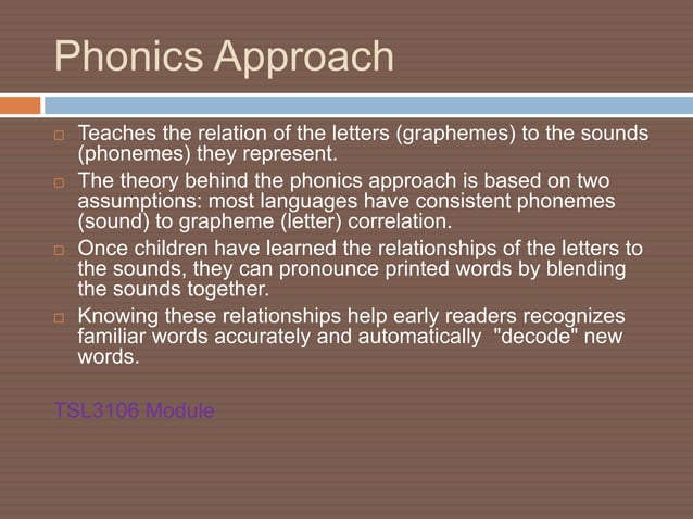 Approaches to teach reading | PPTX