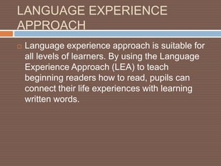 Approaches to teach reading | PPTX