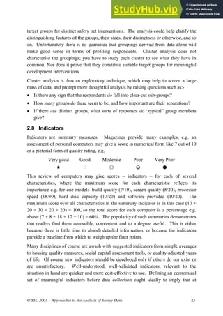 Approaches To The Analysis Of Survey Data | PDF