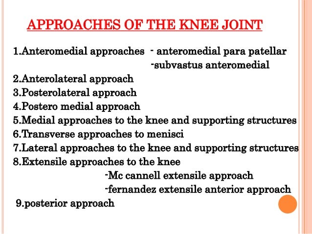 surgical approaches of knee joint