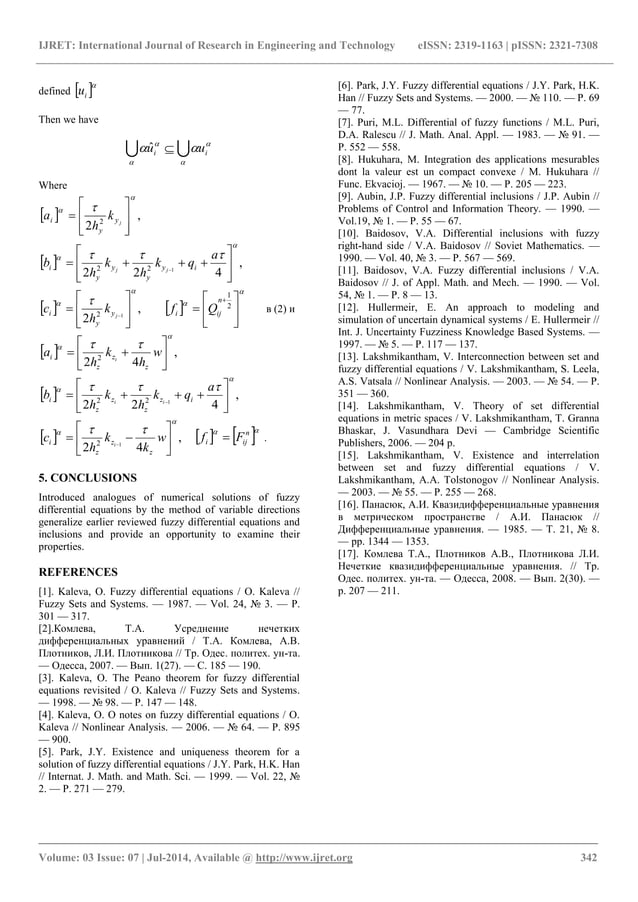 Approaches to the numerical solving of fuzzy | PDF