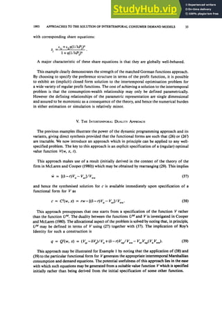 Approaches To The Solution Of Intertemporal Consumer Demand Models | PDF