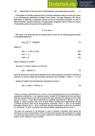 Approaches To The Solution Of Intertemporal Consumer Demand Models | PDF