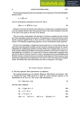 Approaches To The Solution Of Intertemporal Consumer Demand Models | PDF