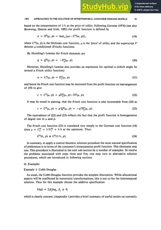 Approaches To The Solution Of Intertemporal Consumer Demand Models | PDF