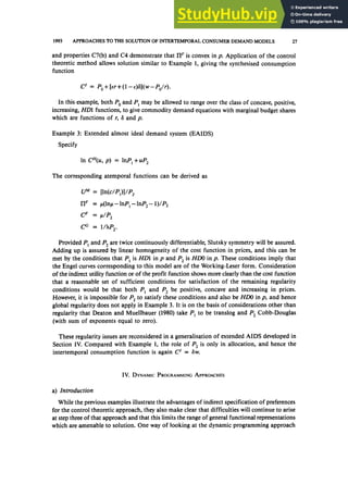 Approaches To The Solution Of Intertemporal Consumer Demand Models | PDF