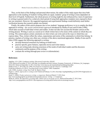 Approaches To The Teaching Of Writing Skills | PDF