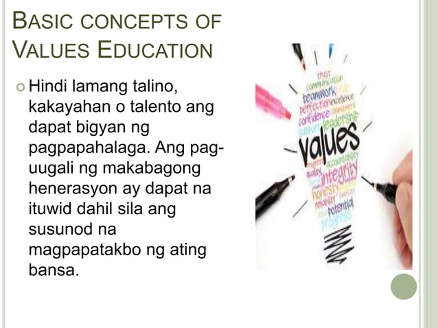 Approaches to values educ development | PPTX | Education