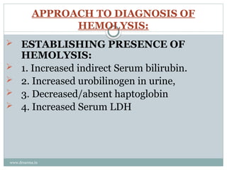 APPROACH TO HEMOLYTIC ANAEMIA PRESENTATION | PPTX
