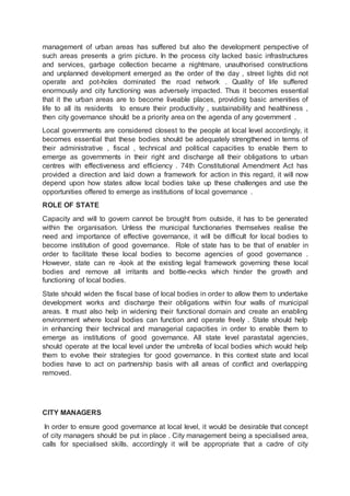 APPROACHING GOOD URBAN GOVERNANCE | DOCX