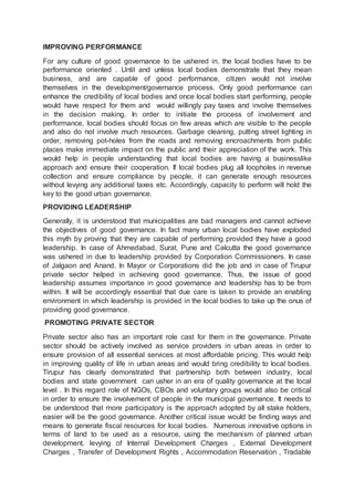 APPROACHING GOOD URBAN GOVERNANCE | DOCX