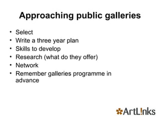 Approaching Galleries & Proposal Writing for Artists | PPT