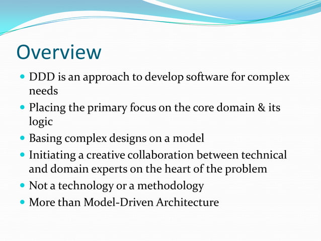 Approaching to domain driven development | PPT