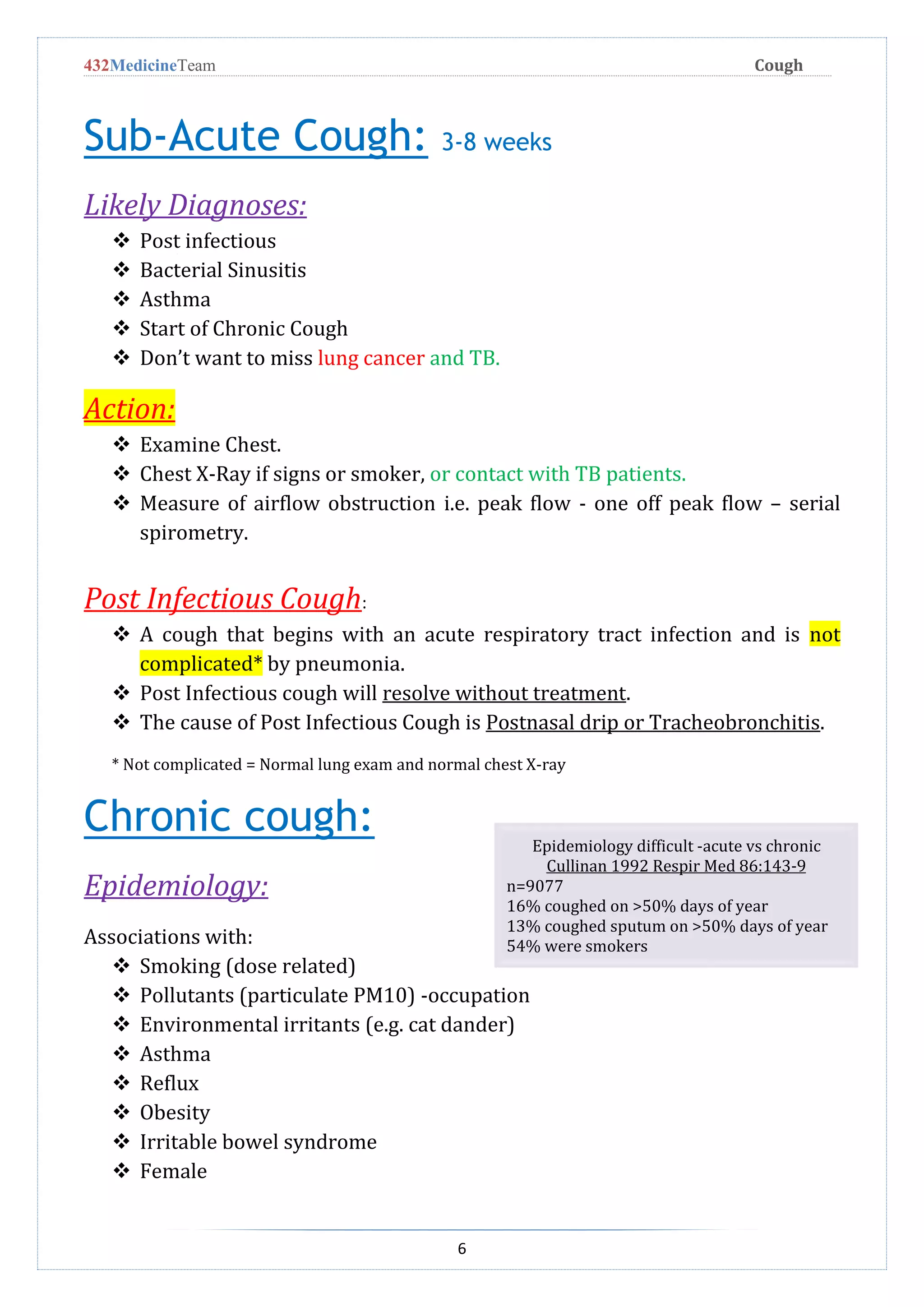Approach patient with cough | PDF