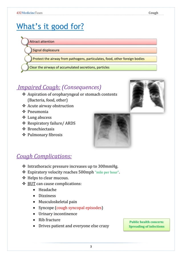 Approach patient with cough