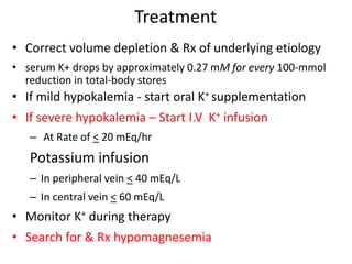 Approach to Hypokalemia | PPTX | Heart and Cardiovascular Diseases | Diseases and Conditions